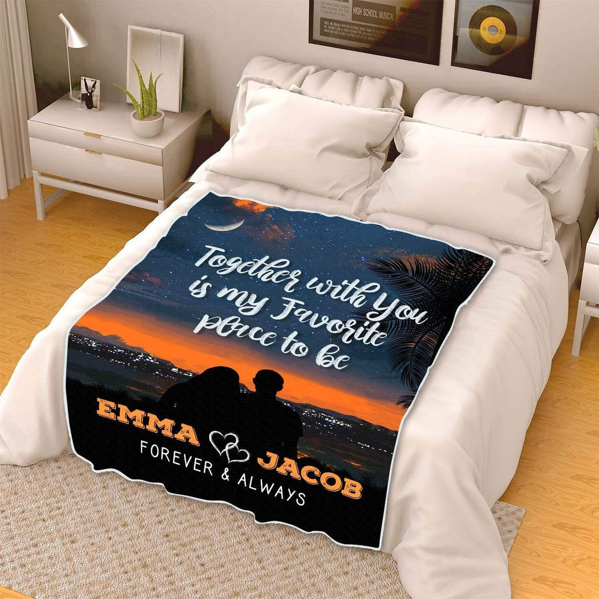 Personalised Text & Photo Blanket for Couples | Couple Desires